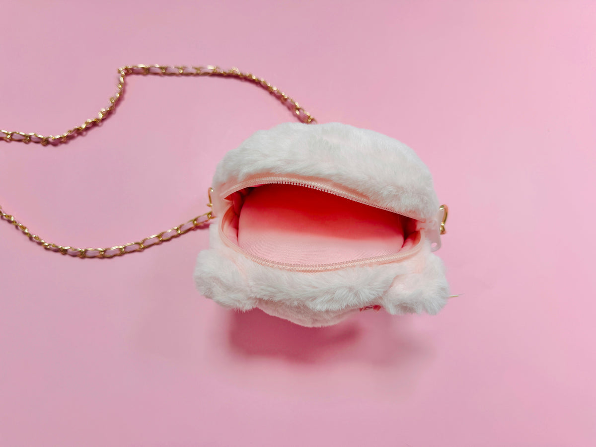 Pink Fluffy Bear With Flower Crossbody Purse /Bag – A Sprinkle Of Stardust