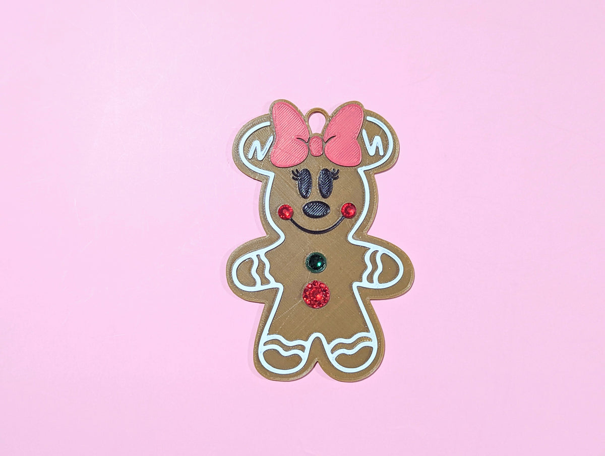 Large Gingerbread Glass Rhinestone Mouse Christmas Tree Decoration. – A ...